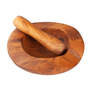 Divers, Mortier et pillon naturel en teck 20x20x9cm | Schilliger