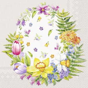 Serviettes, Ihr Serviettes Cocktail Flower Egg linen 25x25cm | Schilliger
