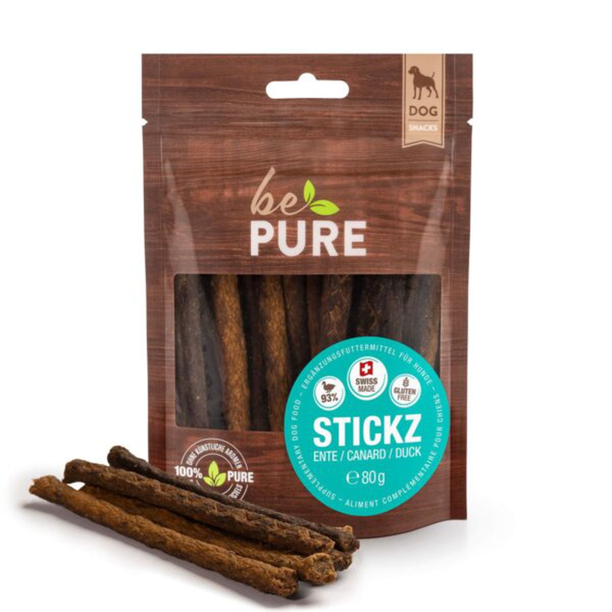 Friandises, BePure BePure Stickz canard 80g | Schilliger