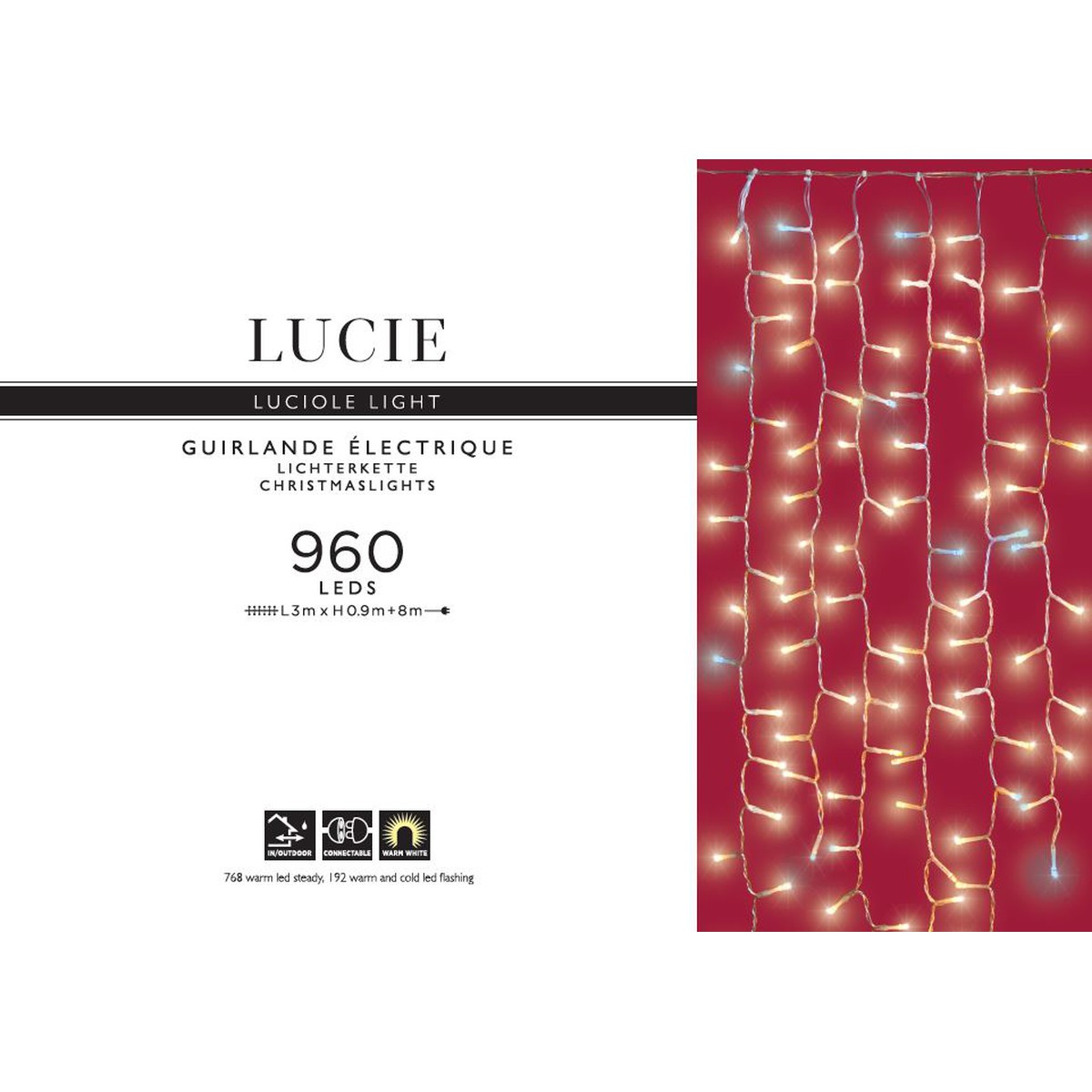 Guirlandes électriques, Lucie Luciole Light Frise 960 LED Chaudes ...