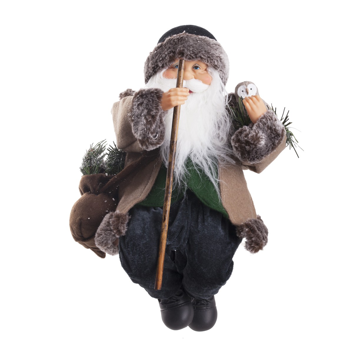 Personnages, Schilliger Design Père Noël assis marron avec bâton 40cm ...