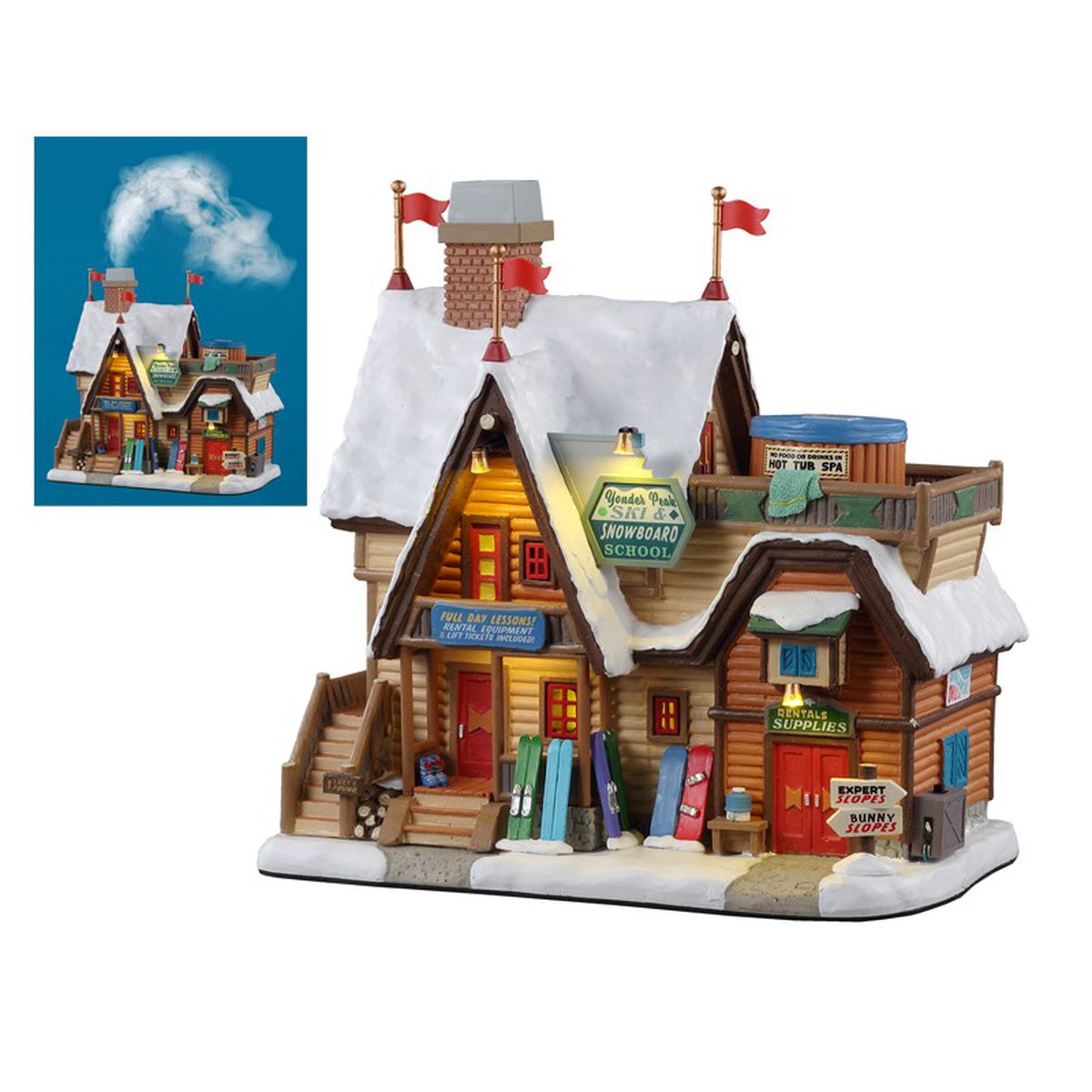 Pièces animées, Lemax Maison Yonder Peak Ski & Snowboard school avec ...