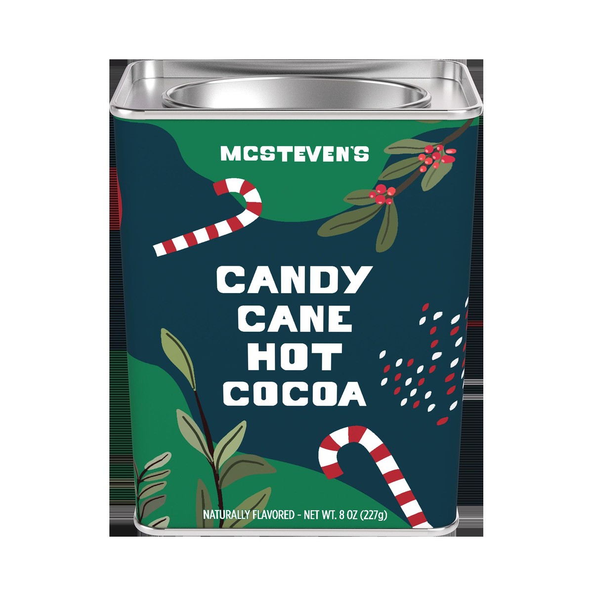 Chocolats, Mc Steven's Floral candy cane cocoa tin 8145018735 227gr ...
