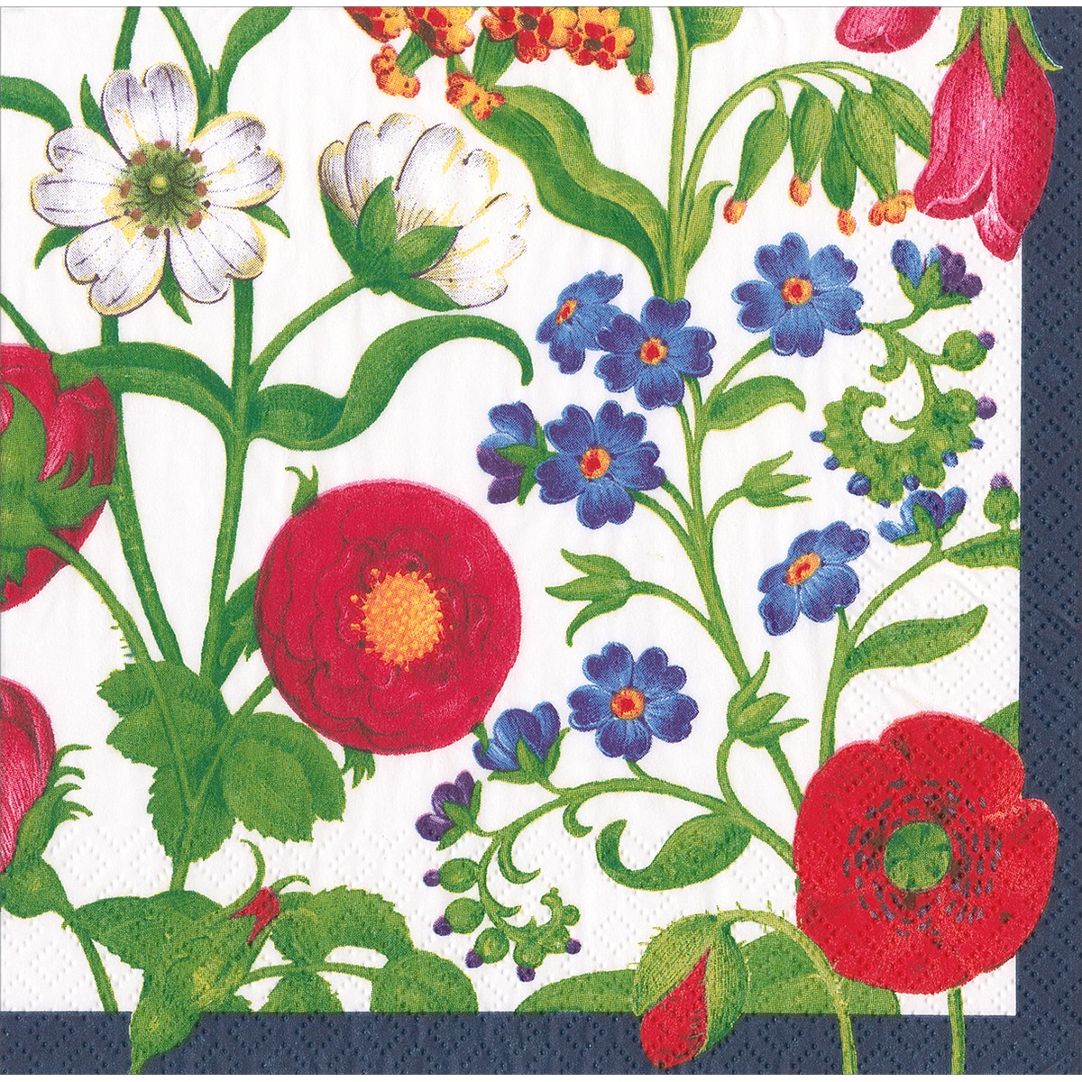 Serviettes, Caspari Serviette Cocktail Cloisters garden Blanc 25x25cm ...
