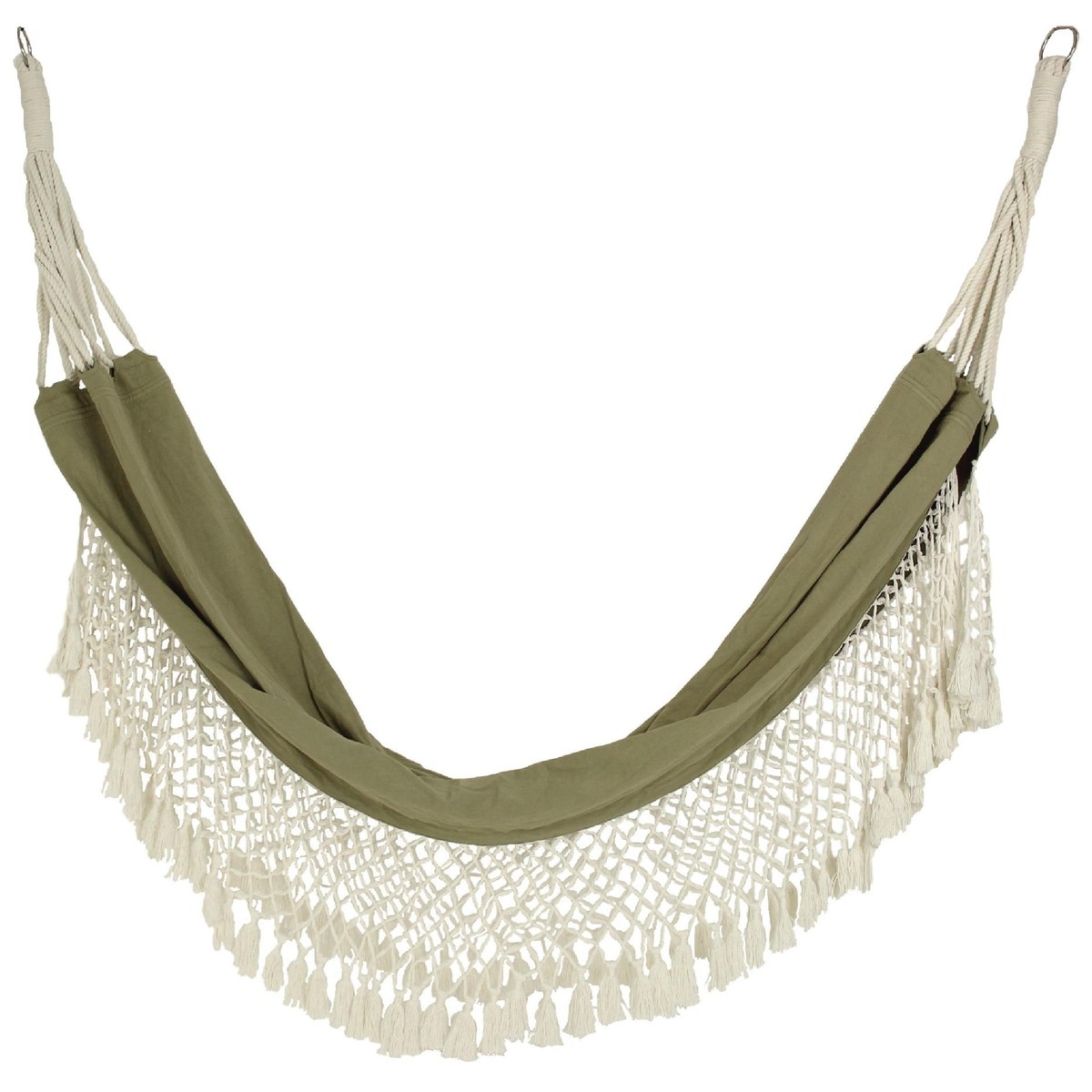 Hamacs, Schilliger Sélection Hamac franges beige Vert jade 80x200cm | Schilliger