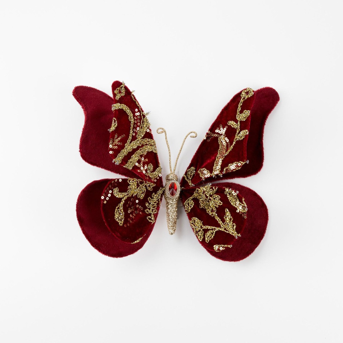 Animaux, Schilliger Design Papillon bordeaux et or sur clip 27x23x3cm ...