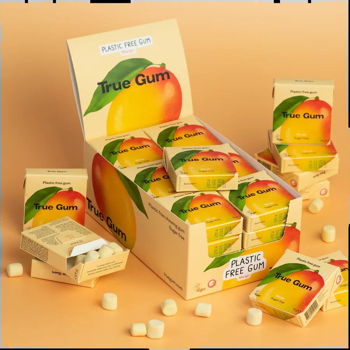 Bonbons, TRUE GUM Chewing-gum Mangue 21gr | Schilliger