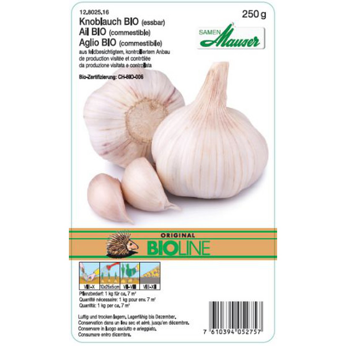 Ail, Ail BIO à réplanter Automne 250g 250g | Schilliger