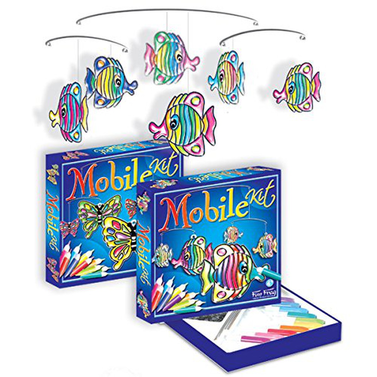 Bricolage enfant, SENTOSPHERE Mobile vitrail poissons | Schilliger