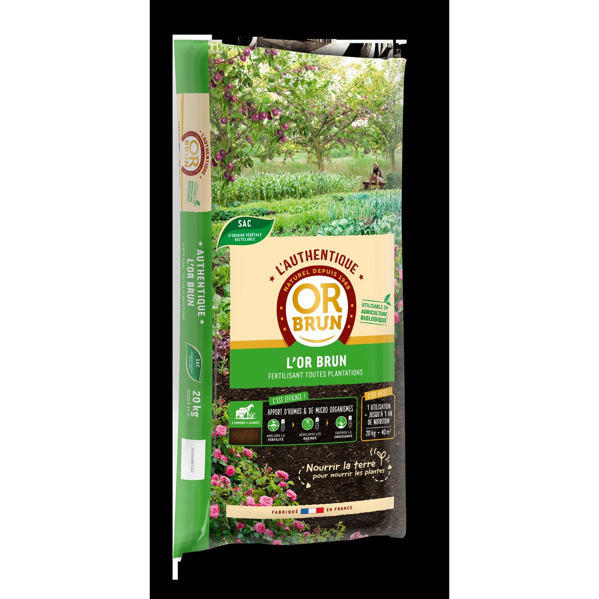 Bovin, Or brun Authentique Fertilisant Jardin Or Brun 20Kg | Schilliger