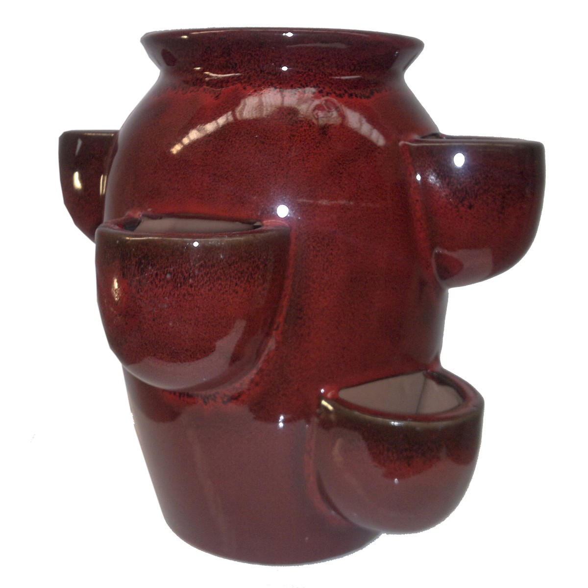 Jarres, Glazed pot à fraisiers Rouge fraise d24x25cm | Schilliger
