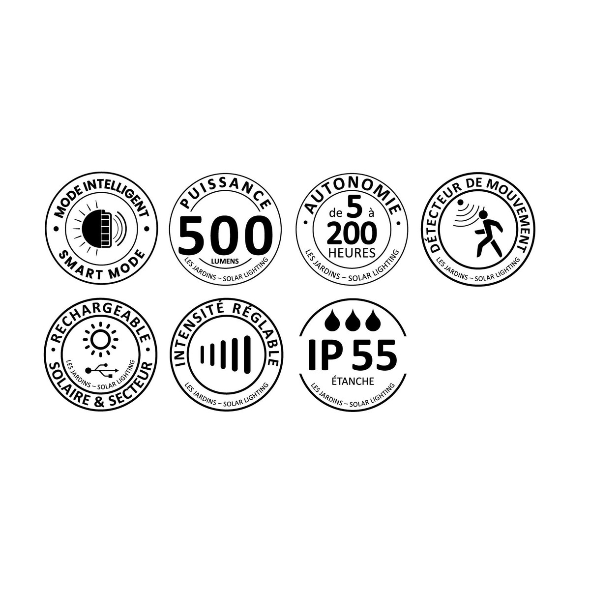 Éclairages forte intensité, Les Jardins METRO METRO Applique solaire et ...